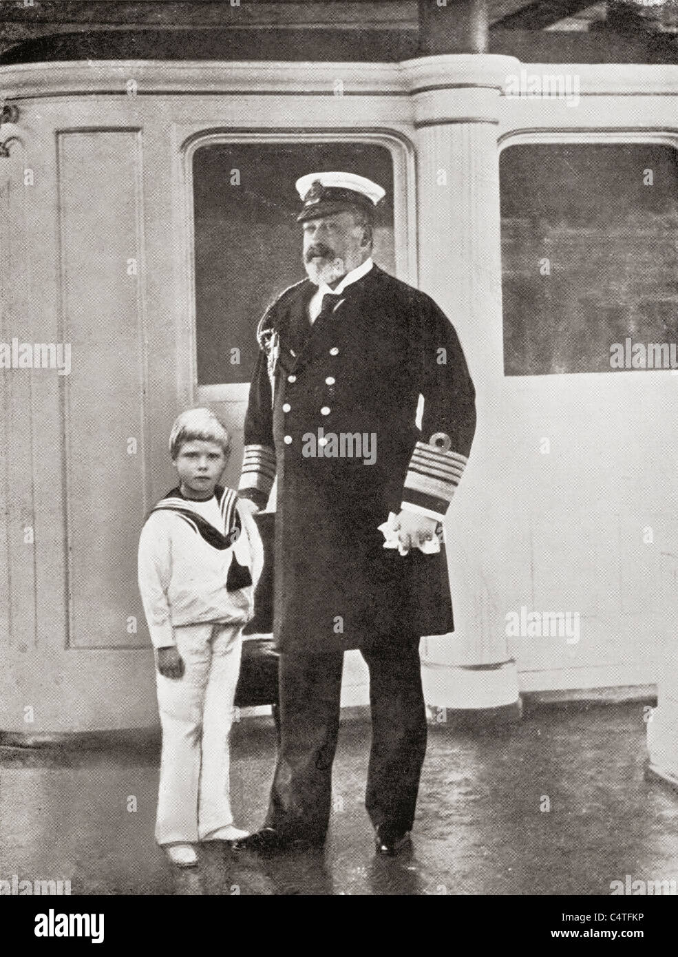 Prince Edward, later King Edward VIII, with his grandfather King Edward ...