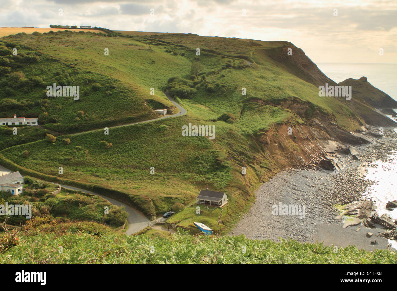 Millook Haven viewed from coastal path, North Cornwall, England, UK ...