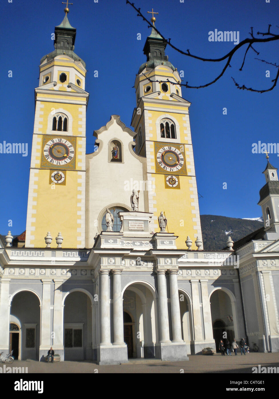 Tyrolean church with blue sky background Stock Photo - Alamy