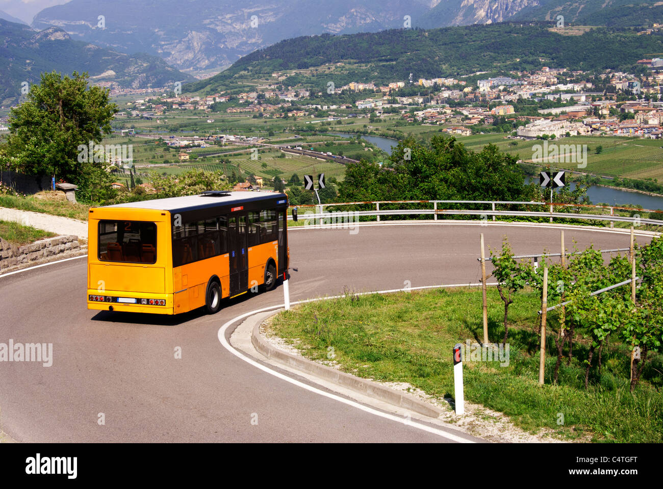 school bus on the road Stock Photo - Alamy