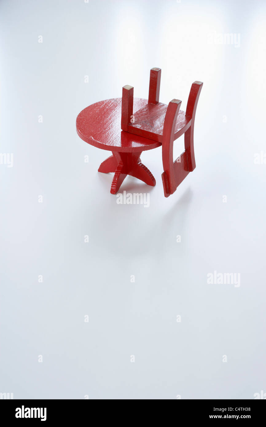 Red Table and Chair Stock Photo - Alamy