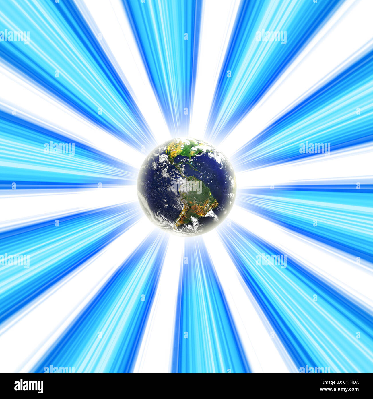 Our planet earth glowing in the center of an abstract vortex ...