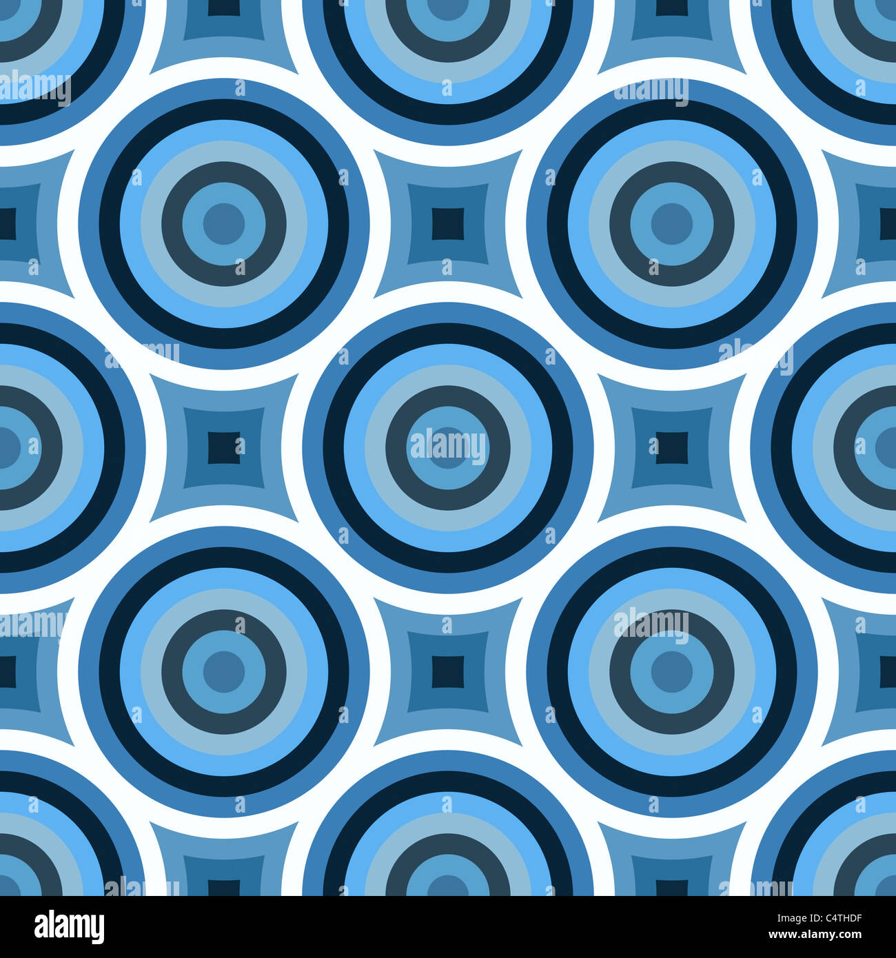 A blue retro circles texture that tiles seamlessly as a pattern in any ...