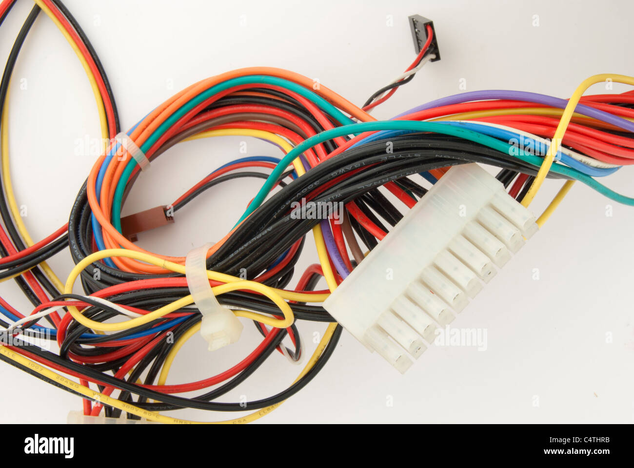 coloured electricalm power cables Stock Photo - Alamy