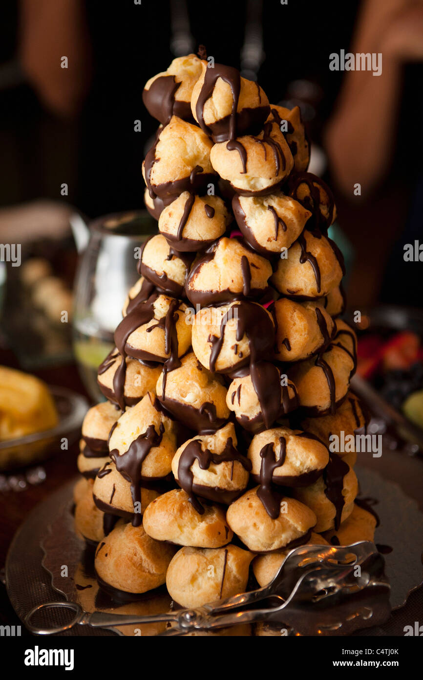 Close-up of Pastry Tower Stock Photo - Alamy