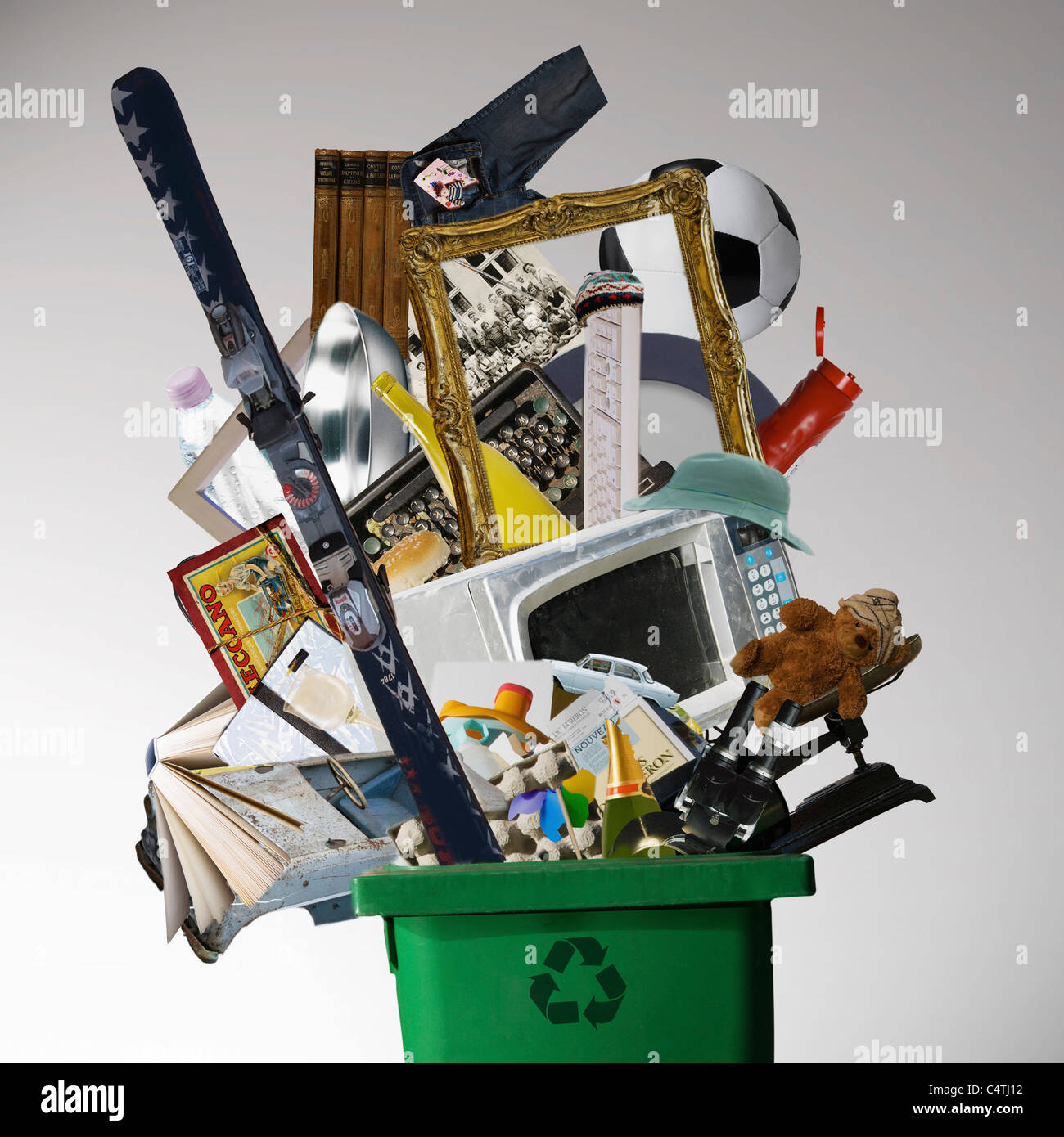 Products made with recycled material Stock Photo - Alamy