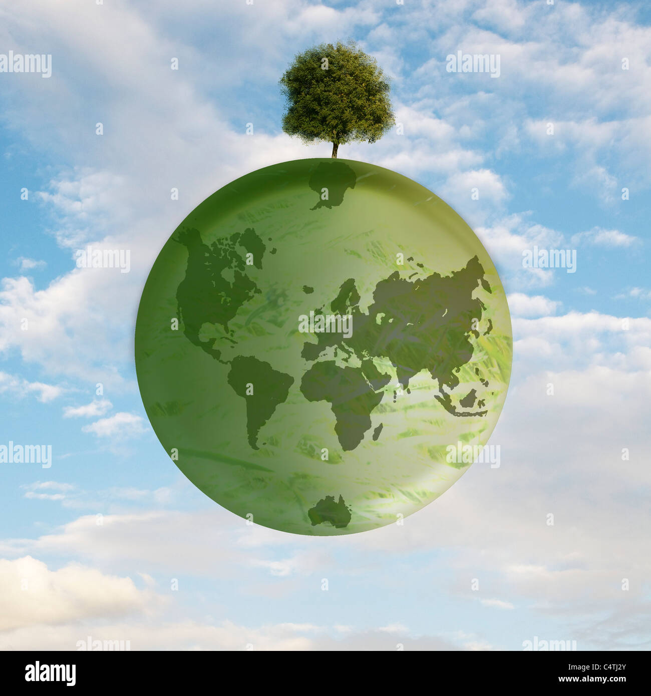 Planet earth tree on top hi-res stock photography and images - Alamy