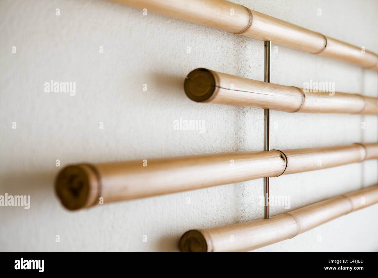 Bamboo decoration hanging on wall Stock Photo - Alamy