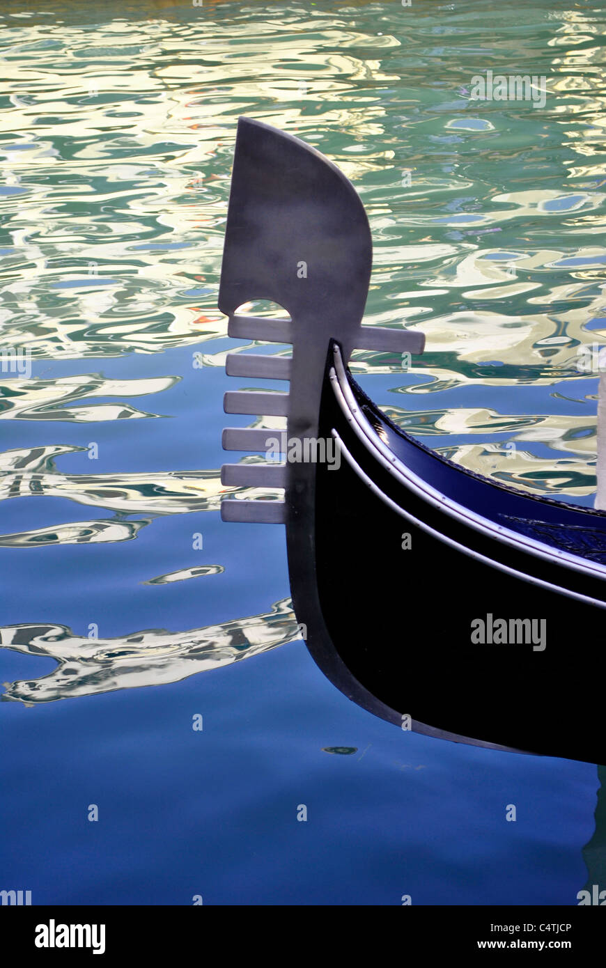 Tipical shape of the bow iron of a venetian gondola Stock Photo - Alamy