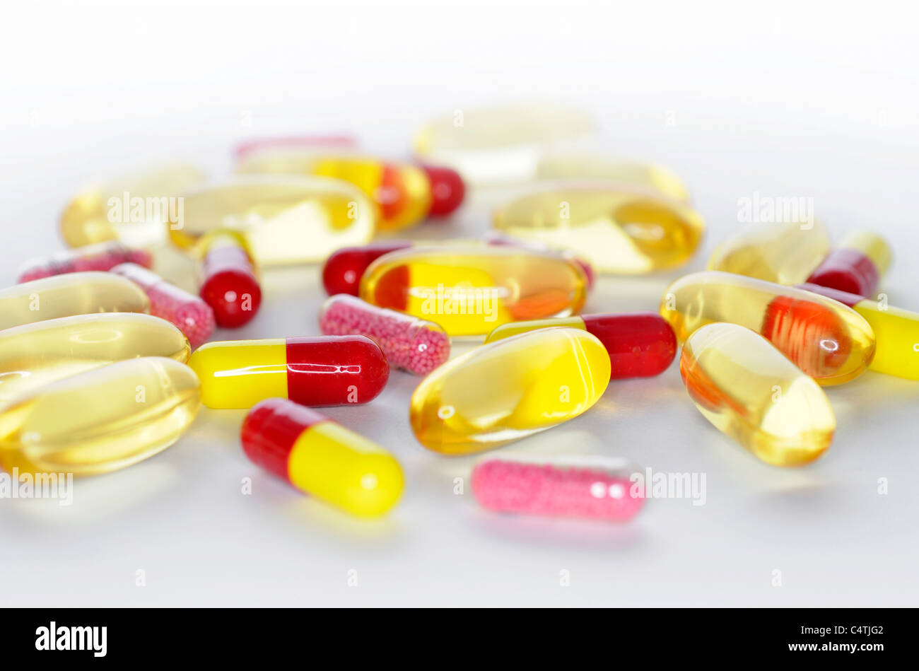 Assorted pills and capsules Stock Photo - Alamy