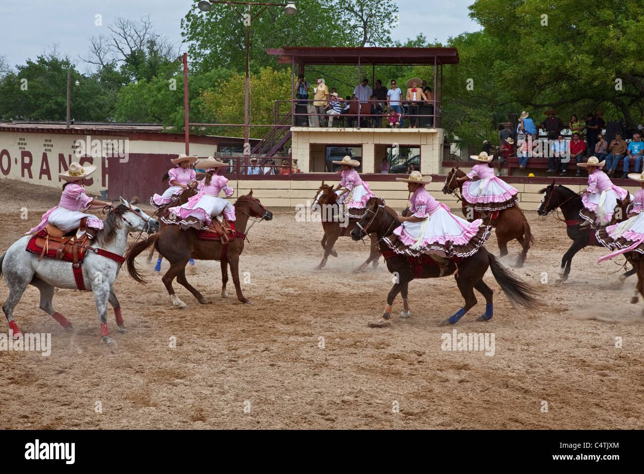Young Ladies Horse riding Group at Festival. San Antonio, Texas, USA ...