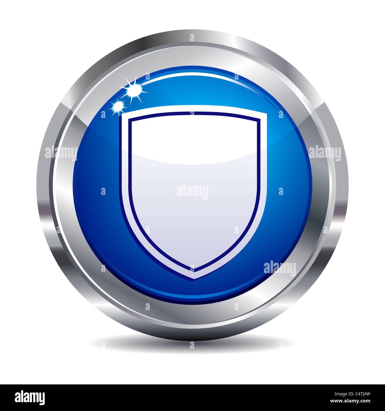 Shield secure Internet button Icon Stock Photo - Alamy