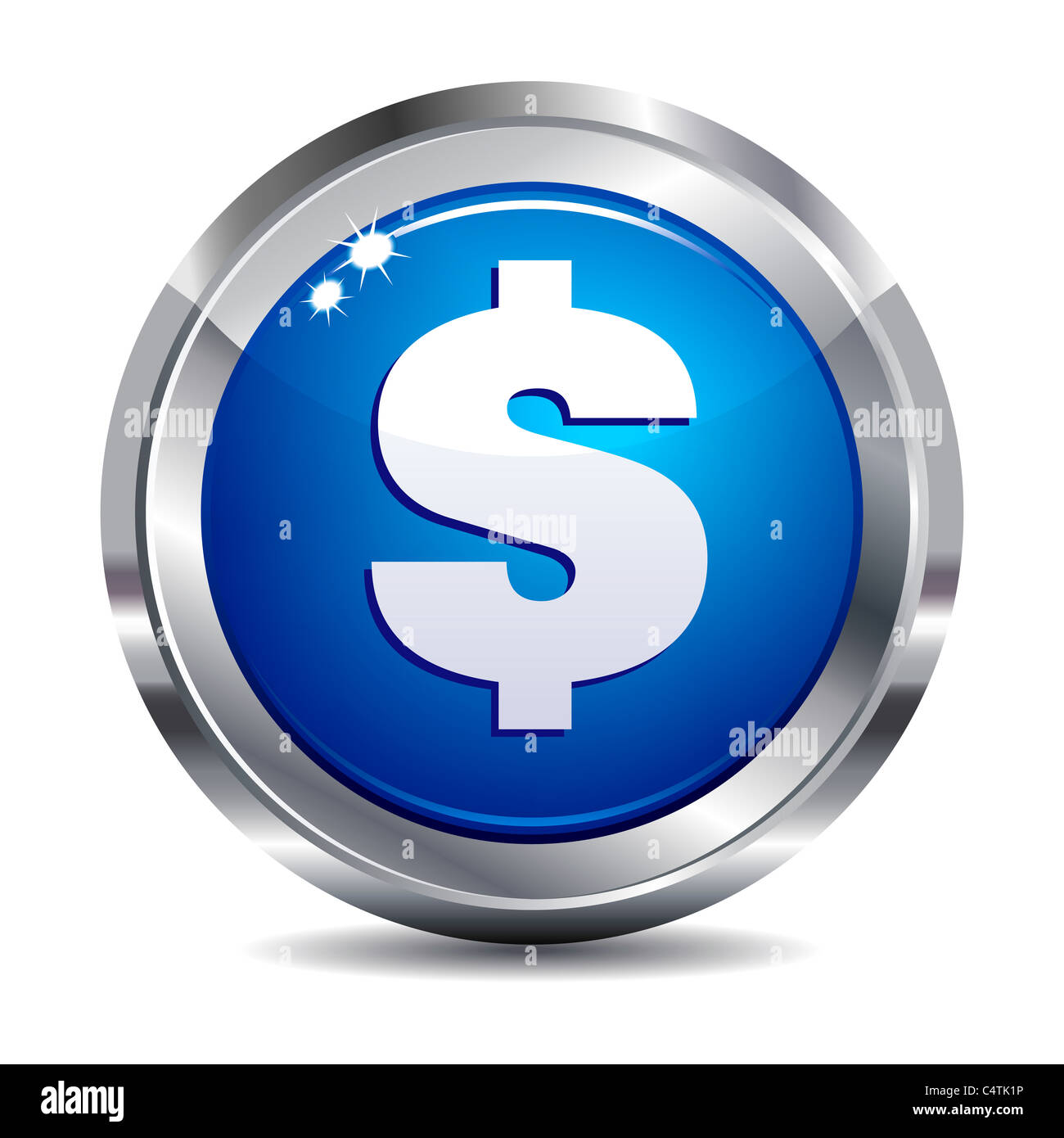 Dollar, Internet button Icon Stock Photo - Alamy
