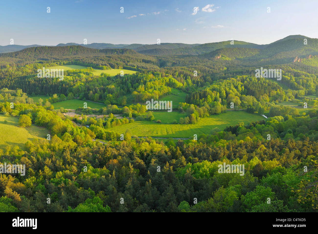 View from Hochstein, Dahn, Pfalzerwald, Rhineland-Palatinate, Germany ...