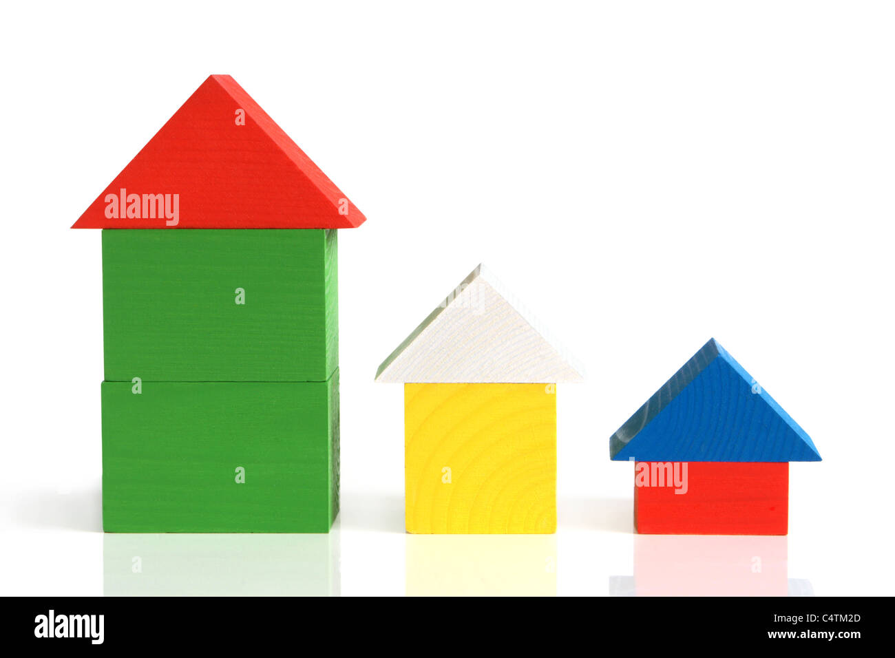Houses made from wooden building blocks Stock Photo - Alamy