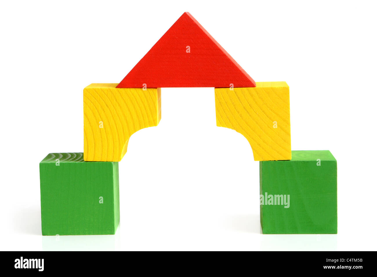 Coloured wooden block tower hi-res stock photography and images - Alamy