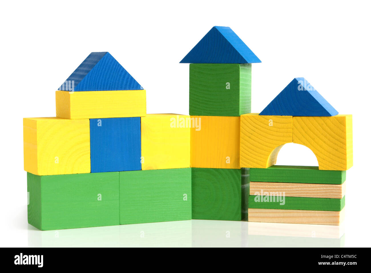 House made from children's wooden building blocks Stock Photo - Alamy