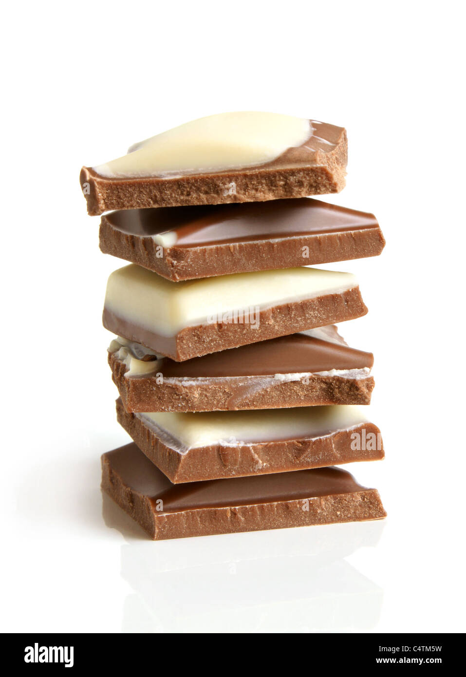 Stack of chocolate pieces Stock Photo - Alamy