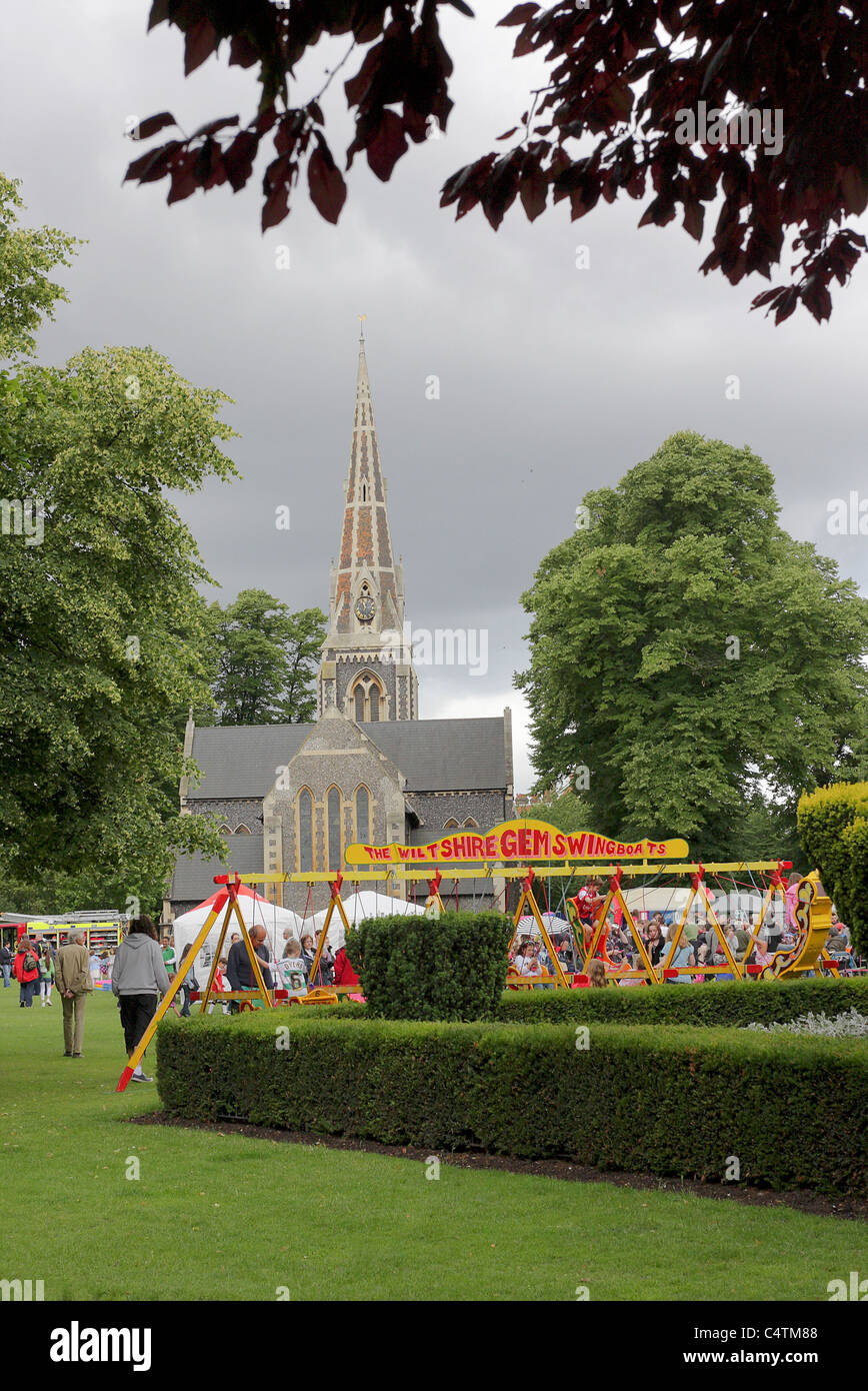 All the fun of the fair at Turnham Green`s public park, young children ...