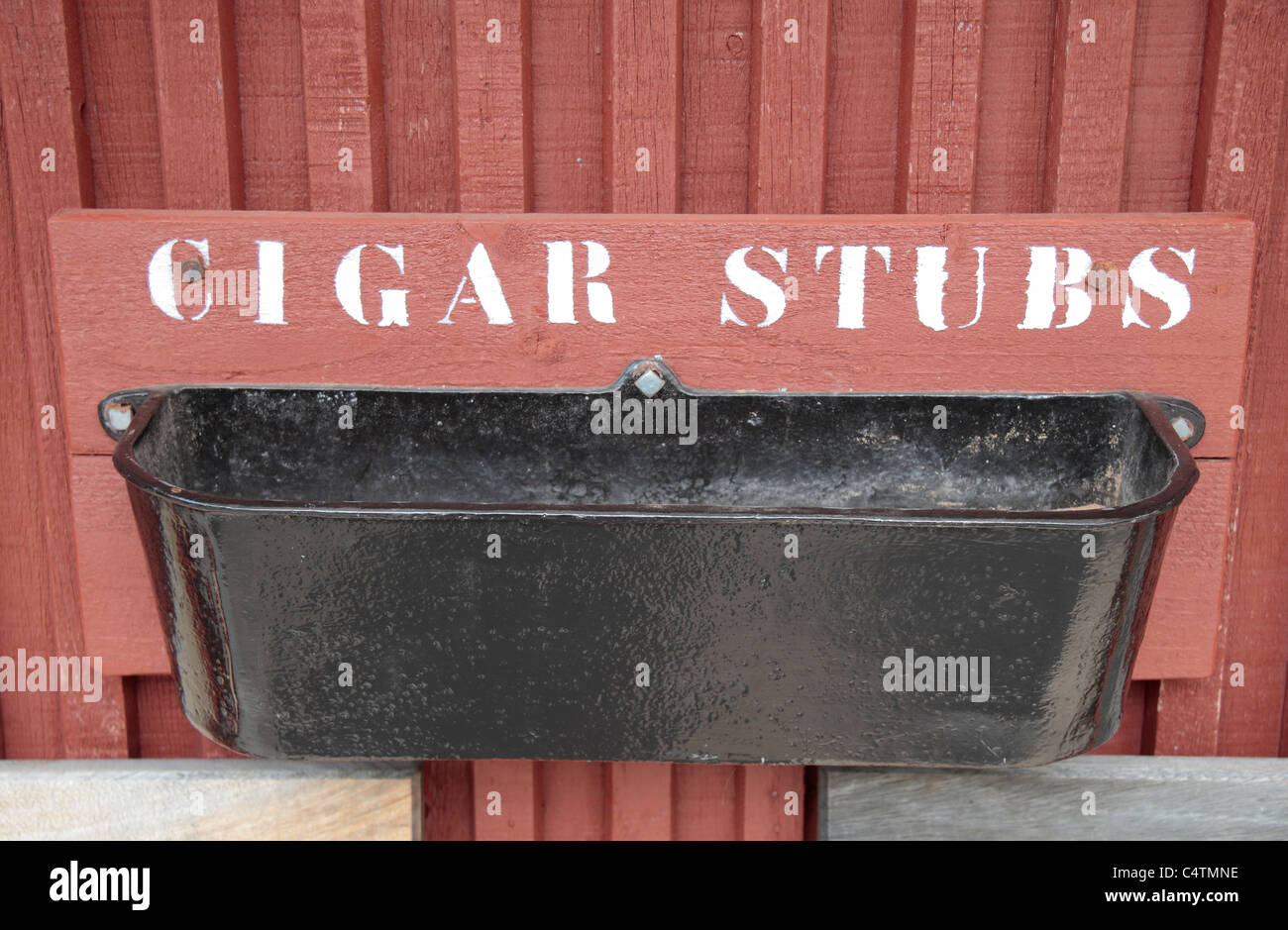 A cigar stubs container on the recreated Great Western Dockyard beside ...