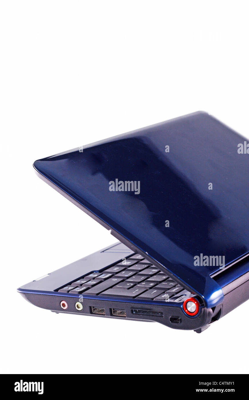 Rear view of open laptop computer Stock Photo - Alamy