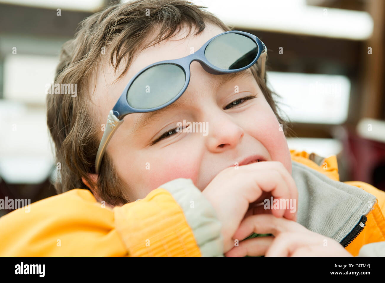 Little boy laughing, portrait Stock Photo - Alamy