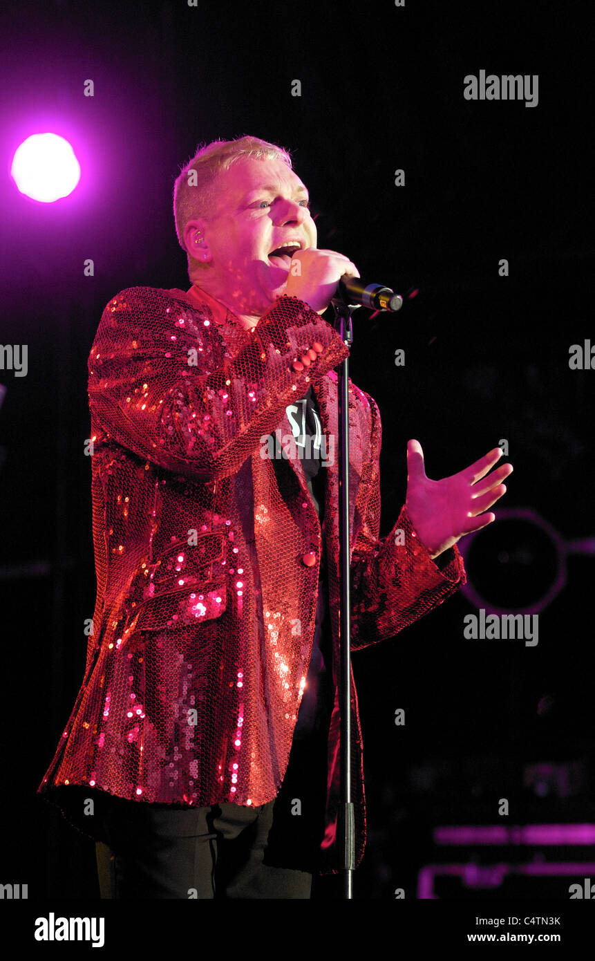 Andy Bell of Erasure performing in concert Stock Photo - Alamy