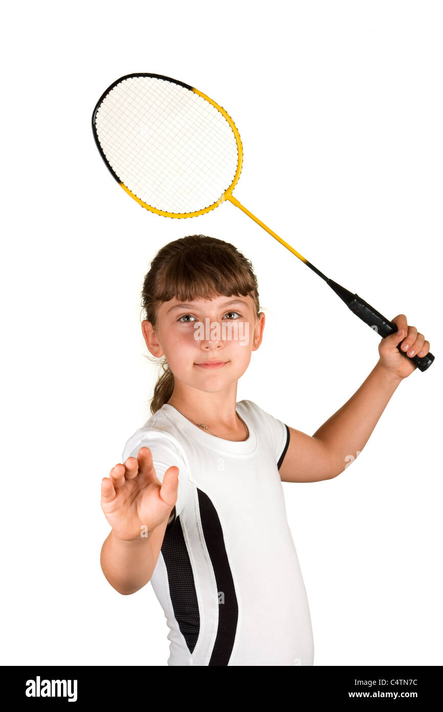 Badminton white girl playing hi-res stock photography and images - Alamy