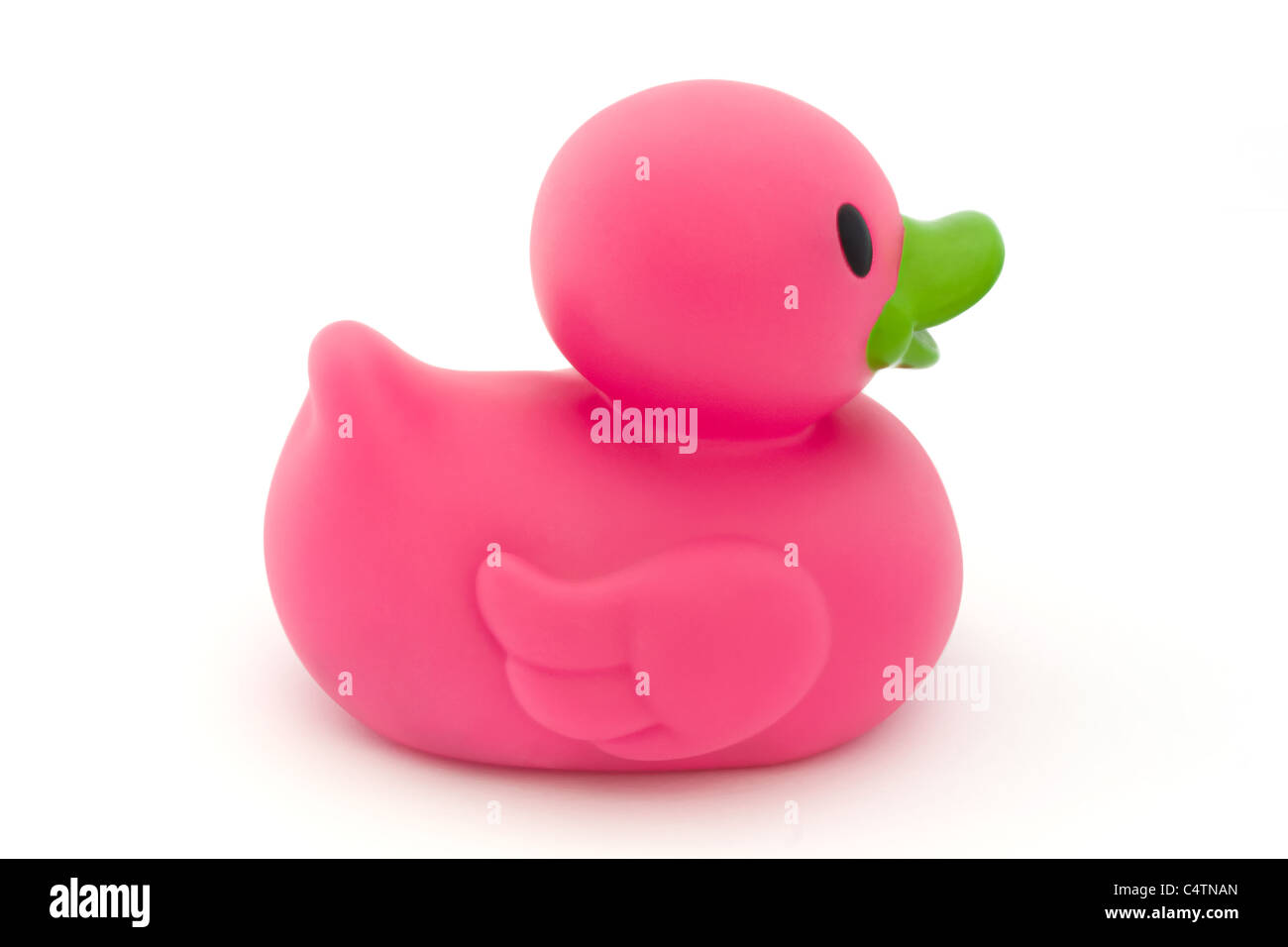 Single pink rubber duck isolated on white Stock Photo - Alamy