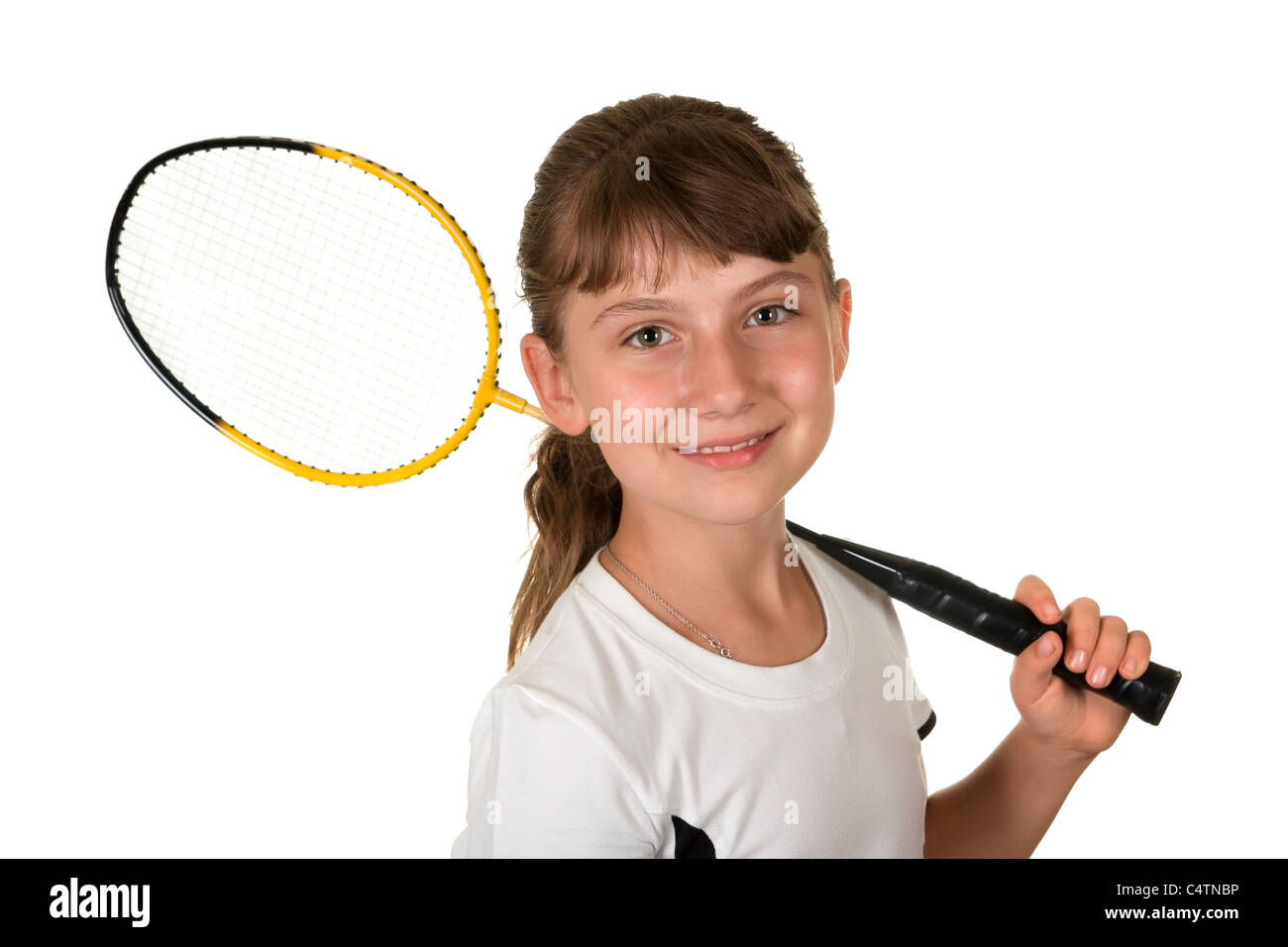 Badminton white girl playing hi-res stock photography and images - Alamy