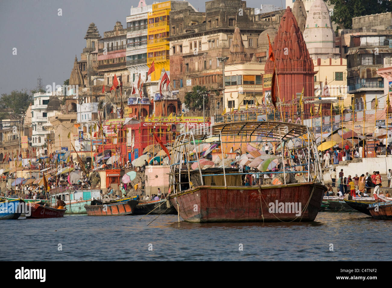 Varanasi (Banaras) is situated on the banks of the River Ganges is a ...