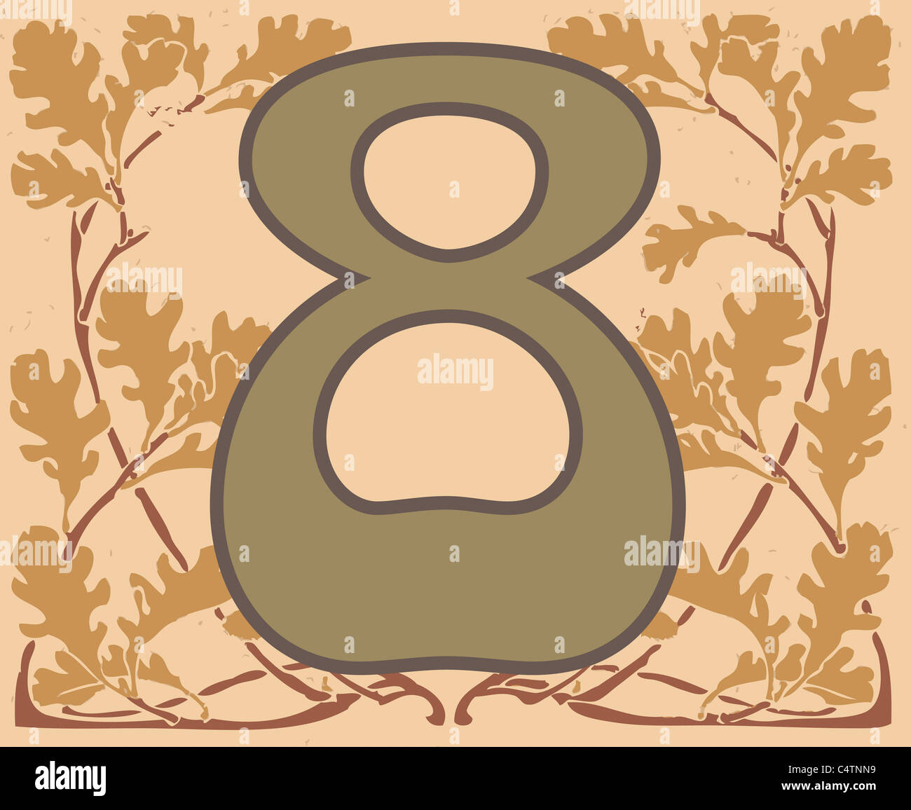 Number 8 with floral pattern Stock Photo - Alamy