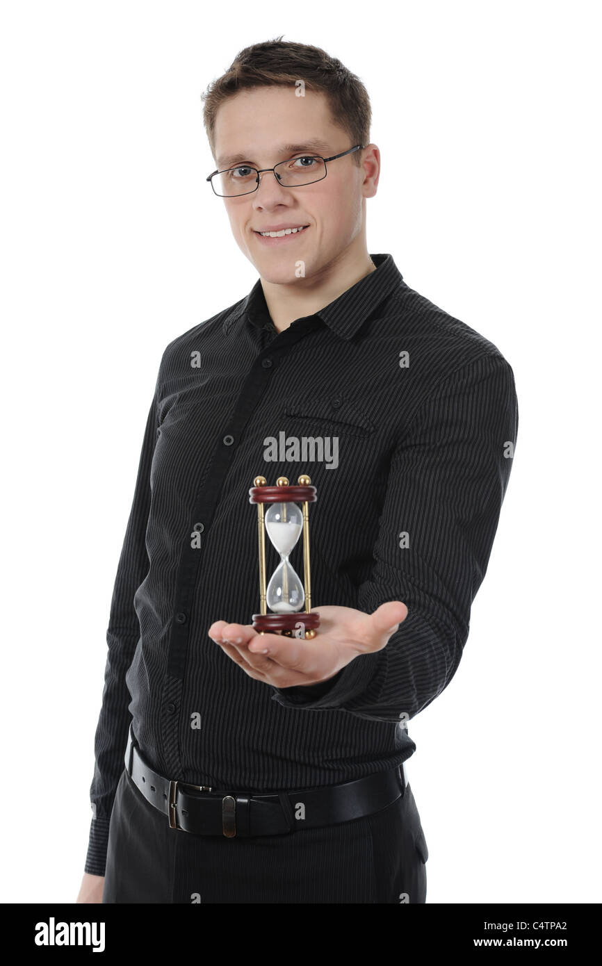 Hourglass with hand hi-res stock photography and images - Alamy