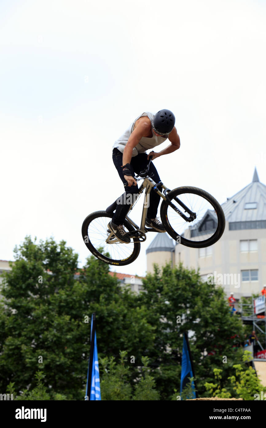 Mountain bike competition in FISE Festival, Montpellier, France Stock ...