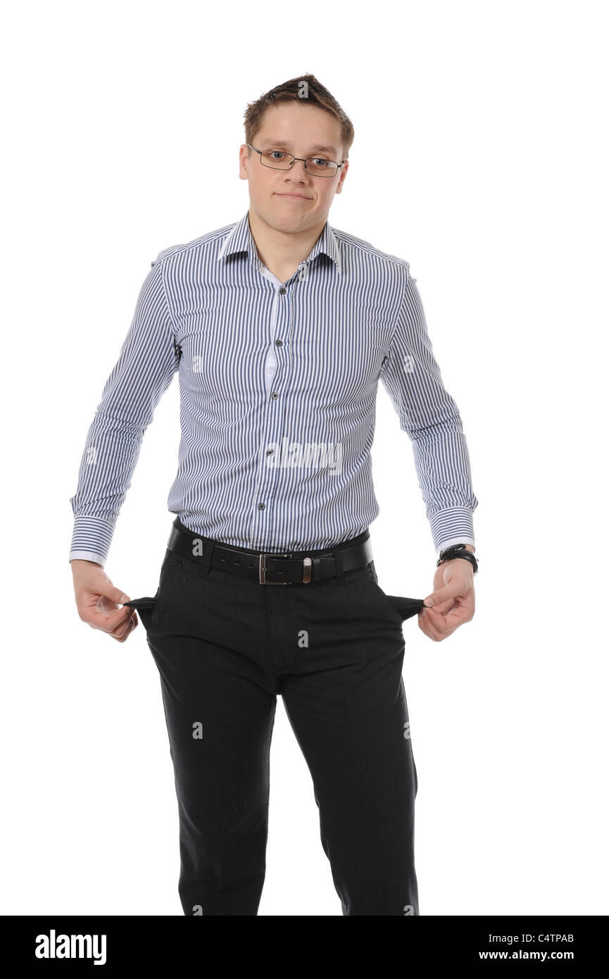 man with empty pockets Stock Photo - Alamy
