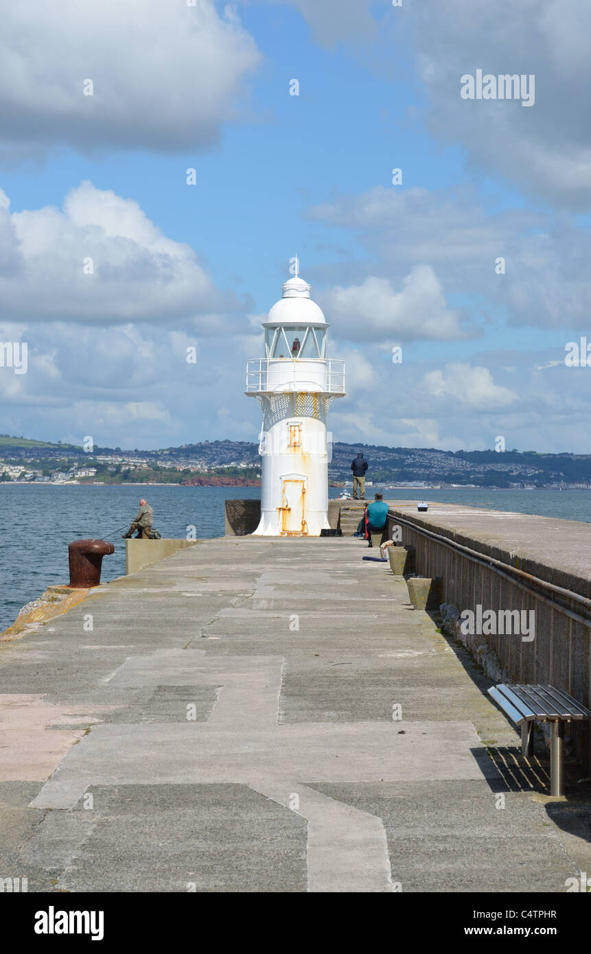 Breakwater Lighthouse at Brixham harbour Stock Photo - Alamy