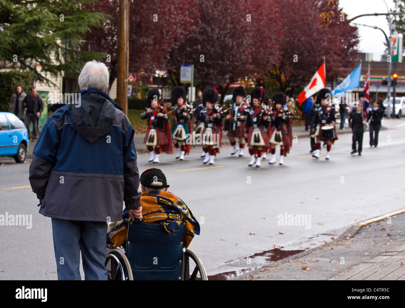 Veteran in wheelchair observes Remembrance Day Parade, Port Coquitlam ...