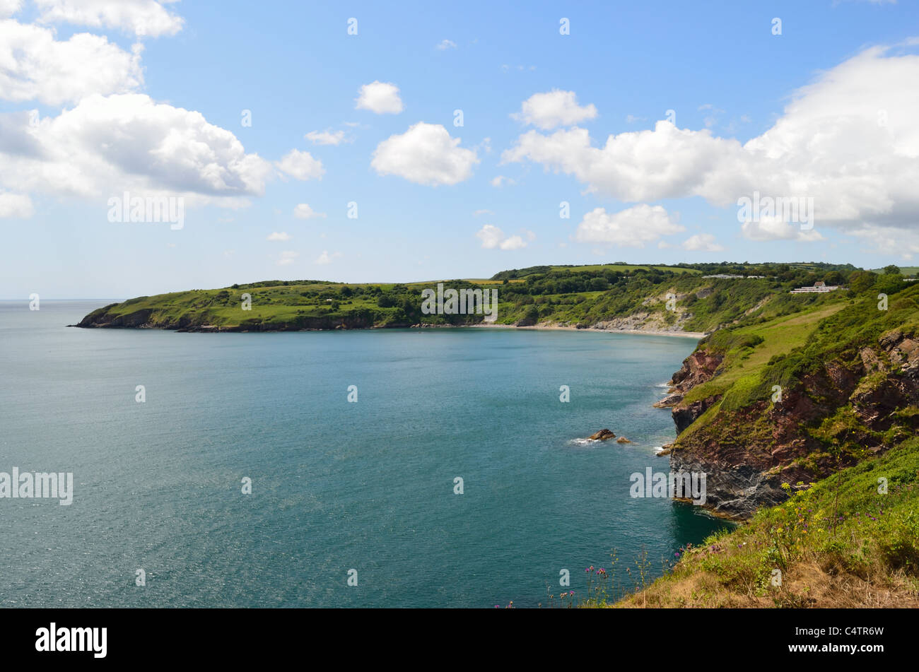 A view of the south Devon coastline taken from the coastal path Stock ...