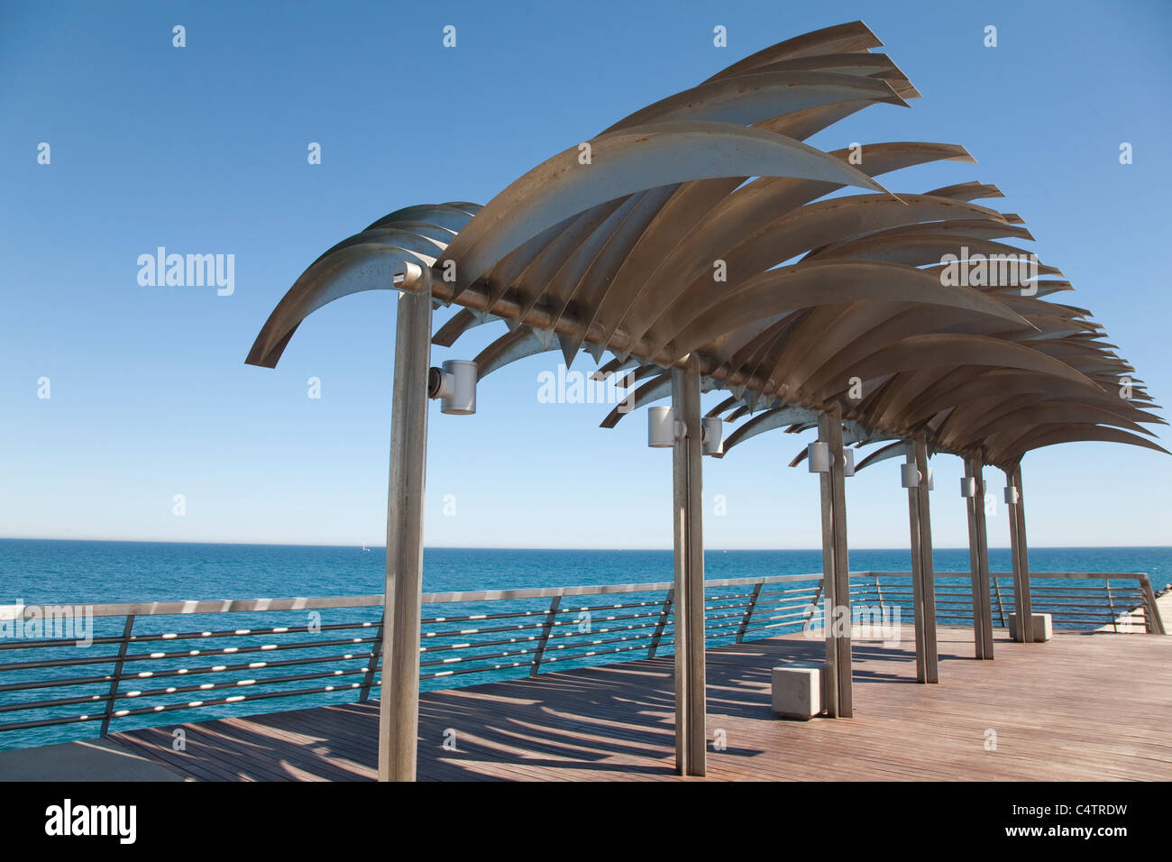 Close up of Design of Harbour Wall Walk in Alicante, Spain Stock Photo ...
