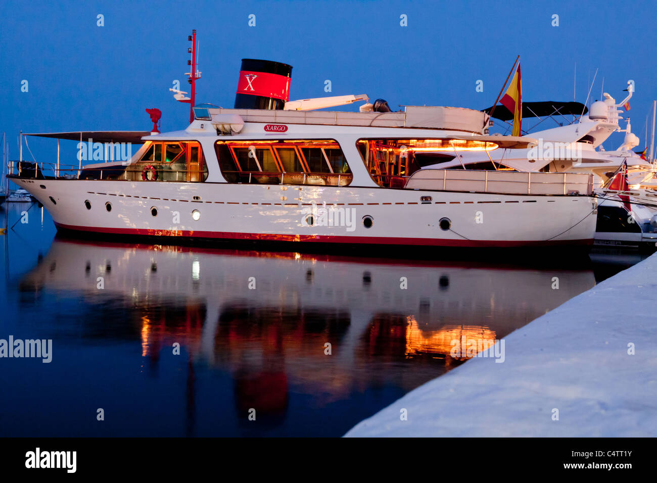 Classic Motor Launch/Boat at Puerto Banus Harbour, Marbella, Spain ...