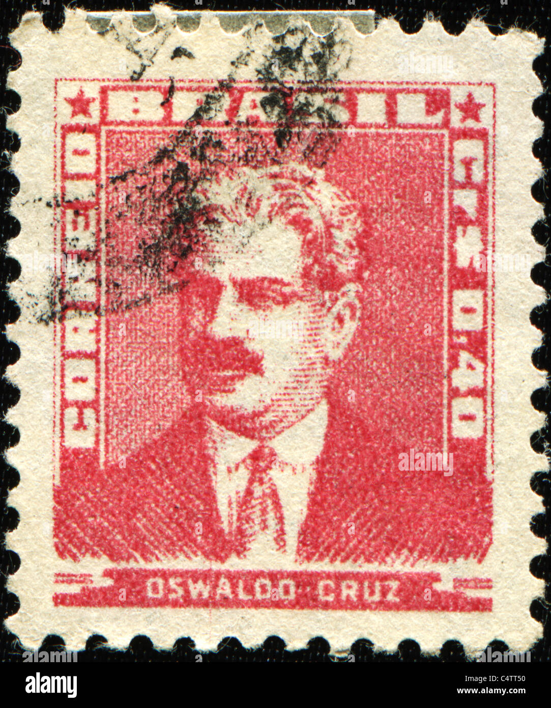 BRASIL - CIRCA 1954: A stamp printed in Brasil shows Oswaldo Cruz ...