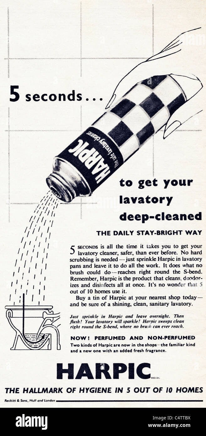 Harpic magazine advert hi-res stock photography and images - Alamy