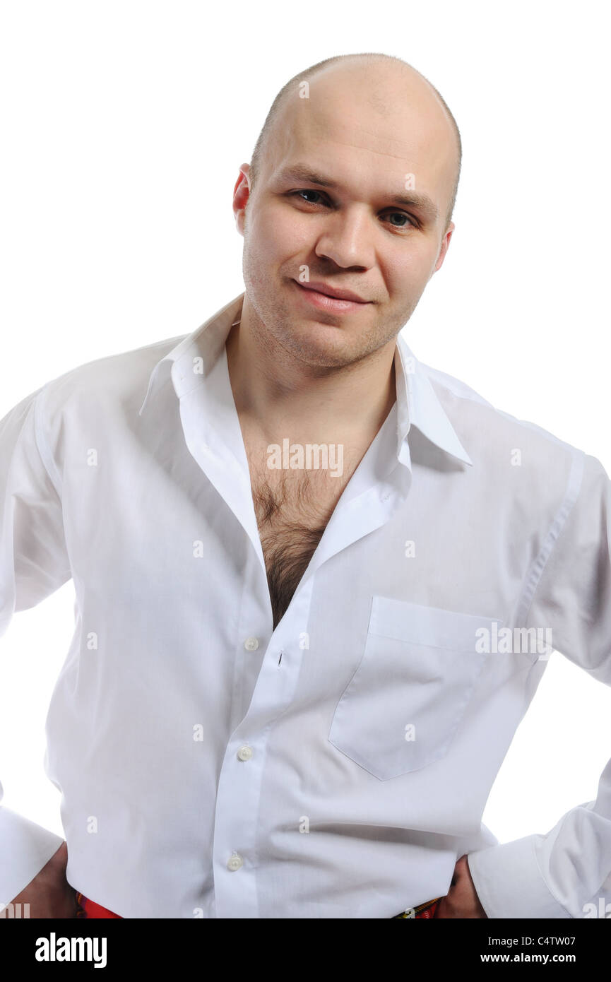 Man in a white shirt Stock Photo - Alamy