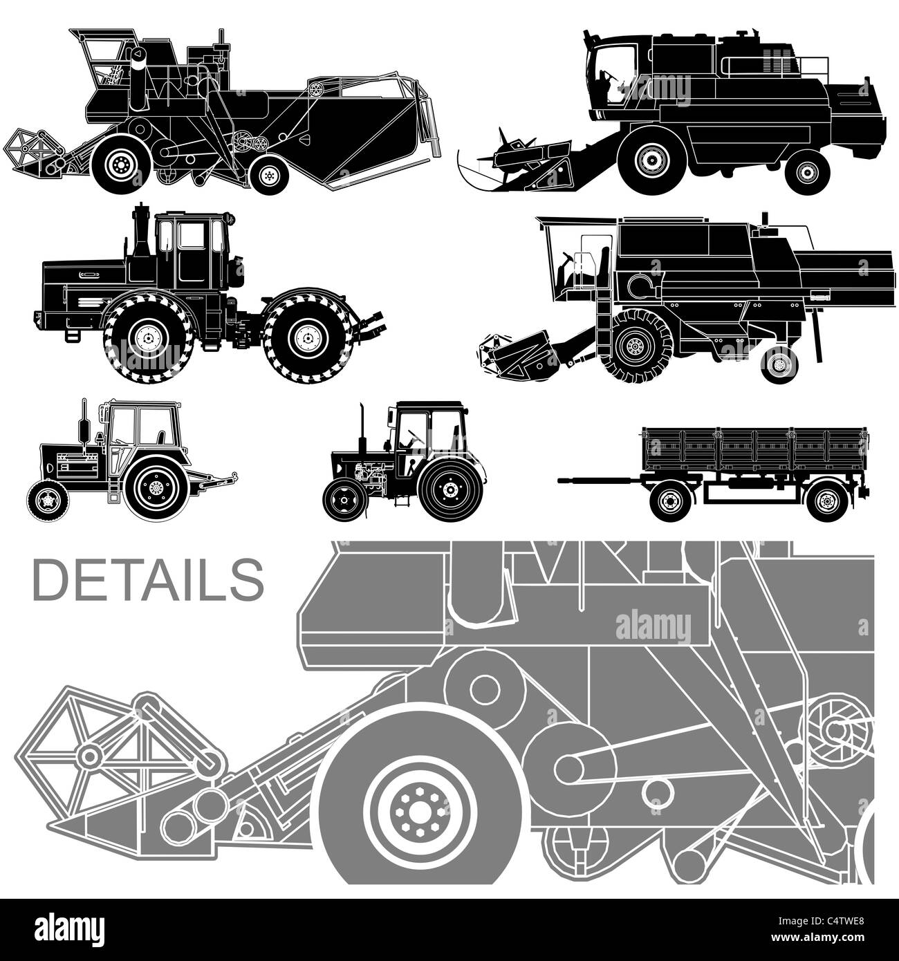 Tractor job agricultural Black and White Stock Photos & Images - Alamy