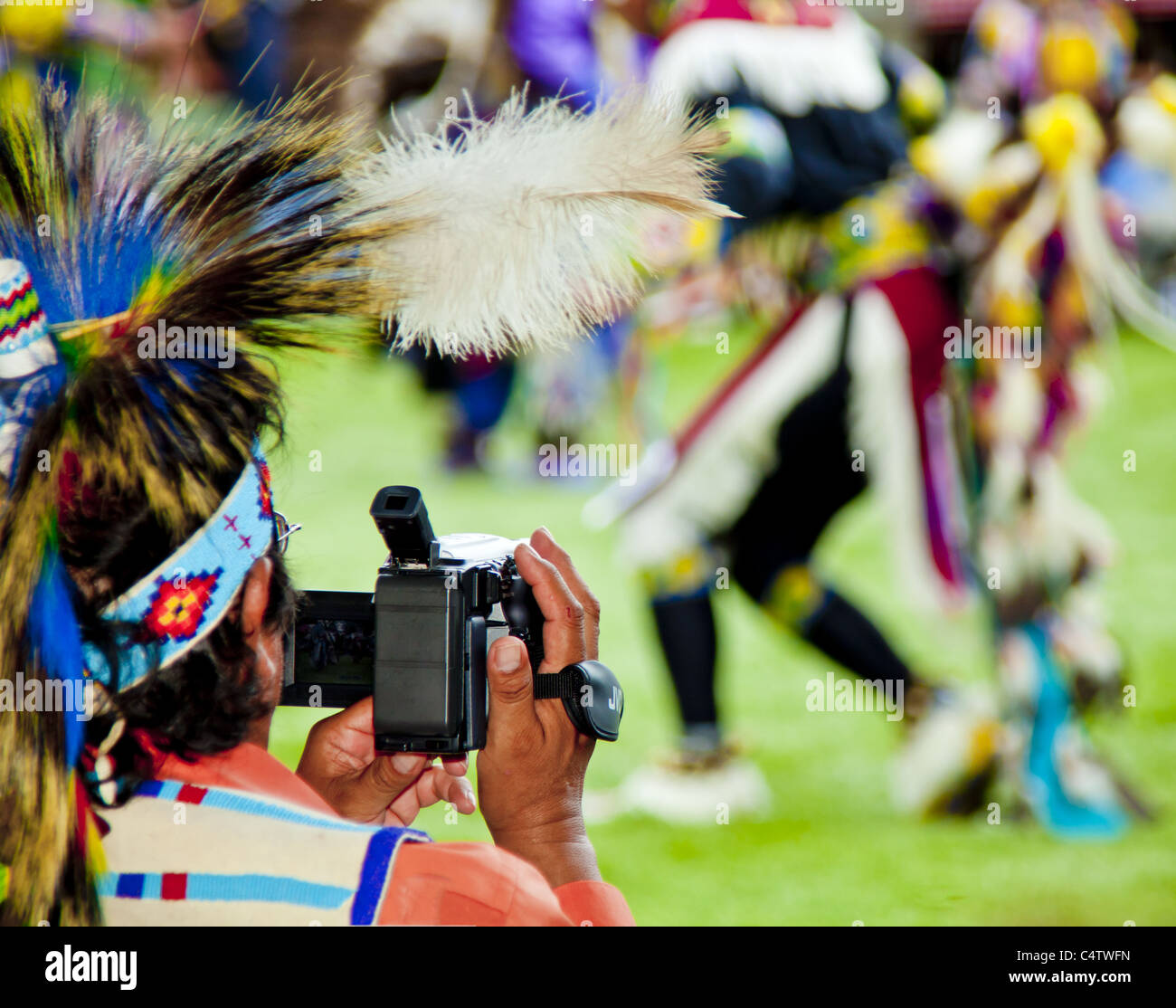 Back view traditional pow wow dancer hi-res stock photography and ...