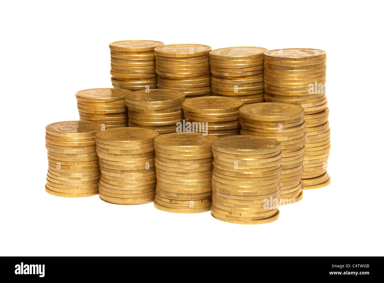 Stack of golden coins Stock Photo - Alamy