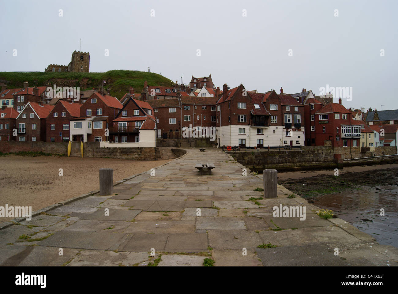 Whitby Harbour wall Stock Photo - Alamy