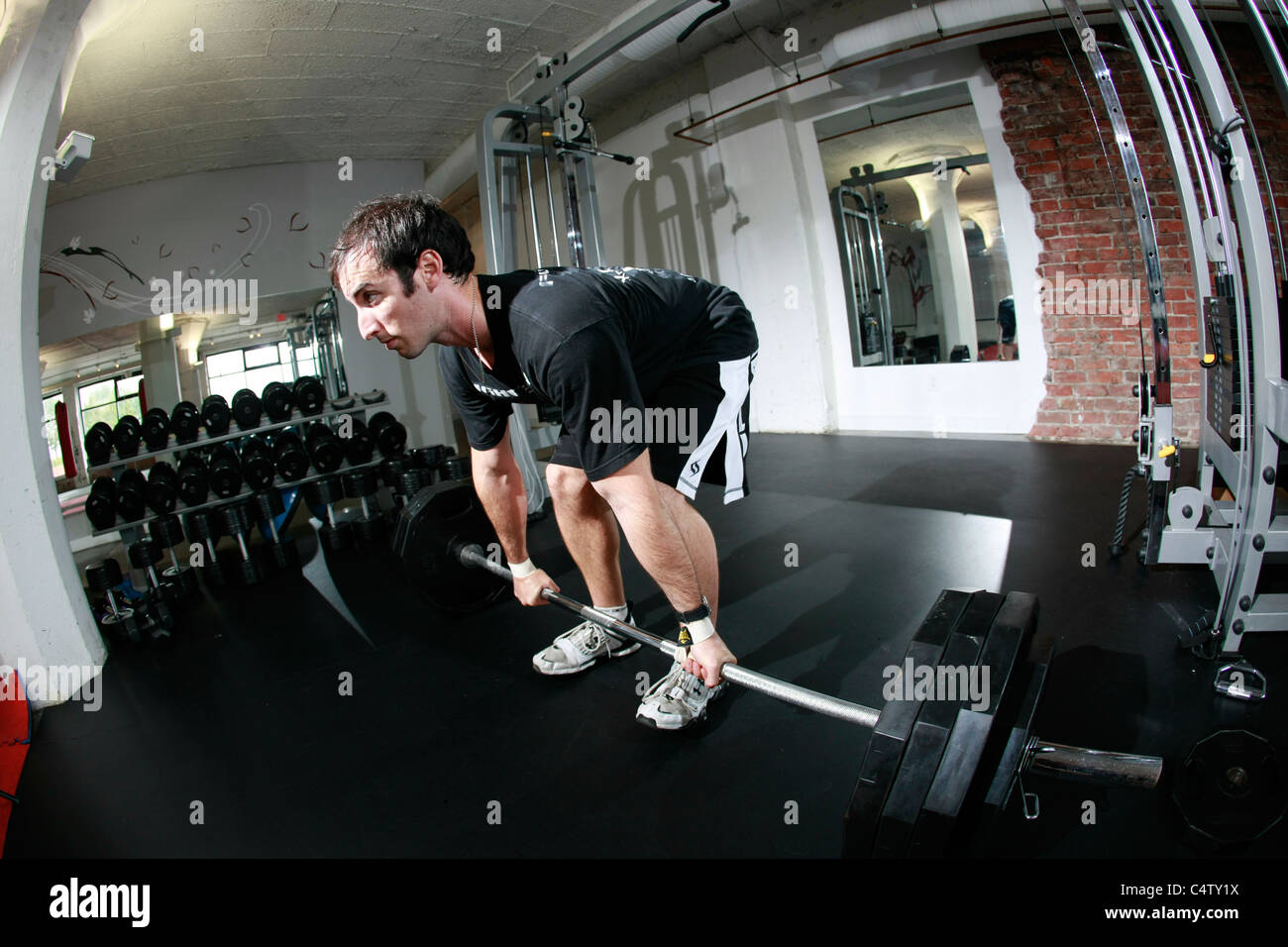 power lifter exercising Stock Photo - Alamy