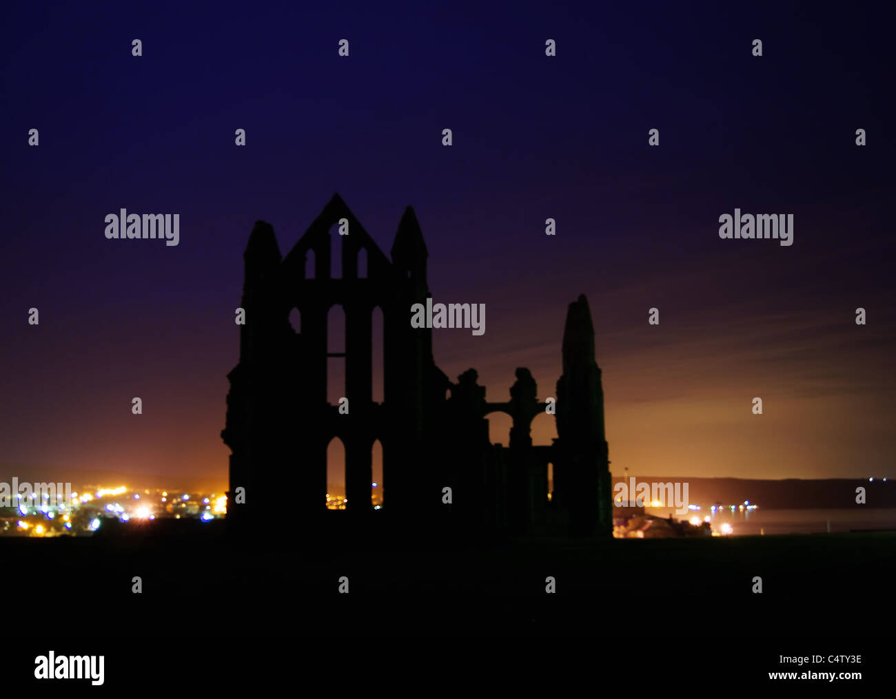 Whitby abbey silhouette hi-res stock photography and images - Alamy