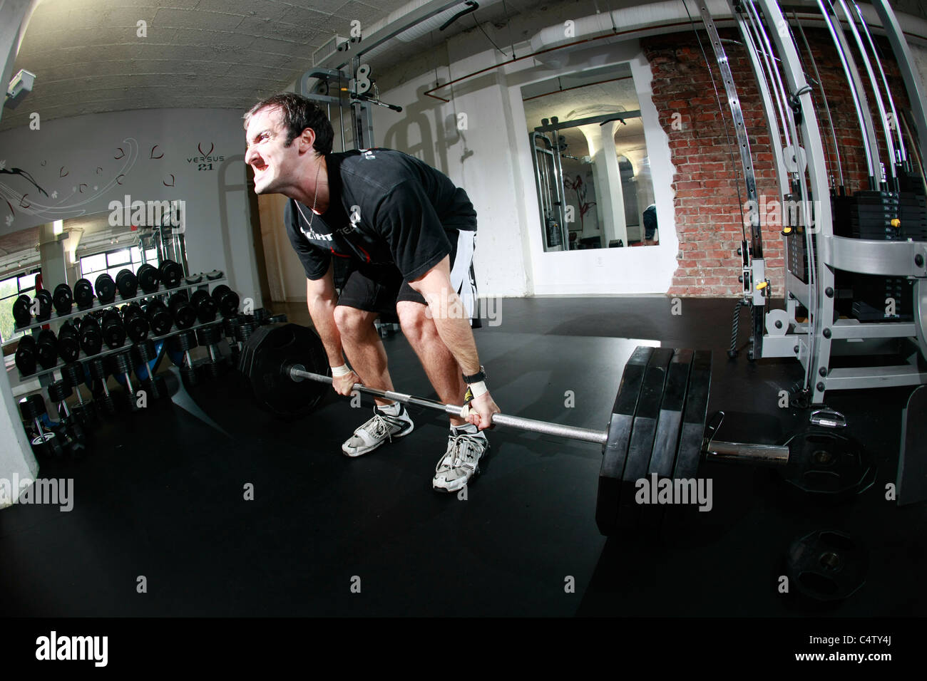 power lifter exercising Stock Photo - Alamy